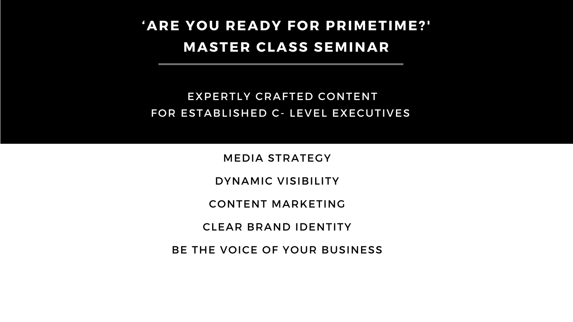 Master Class Seminar Content (1) | Events USA